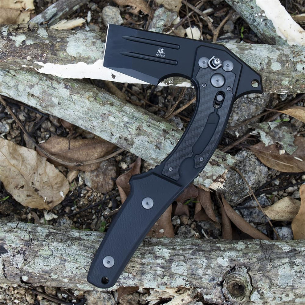 KATSU Camping Folding Hatchet, Pocket Folding Japanese Tactical Axe wi ...